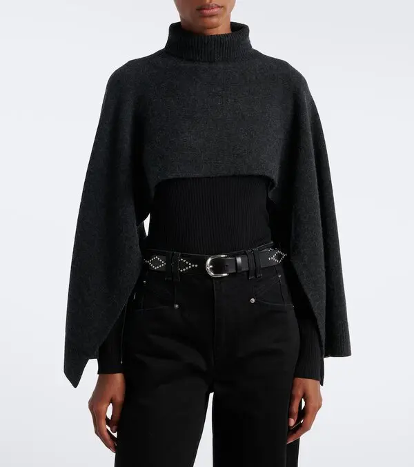 Isabel Marant Étoile Marina Wool And Cashmere Poncho - Grey