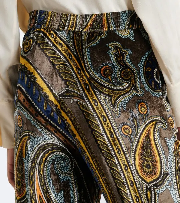 Etro Paisley Velvet Flared Pants