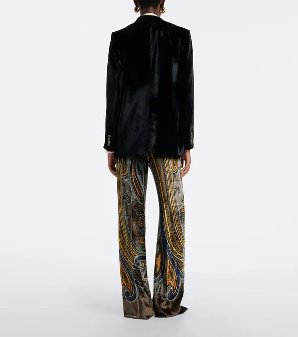 Etro Paisley Velvet Flared Pants