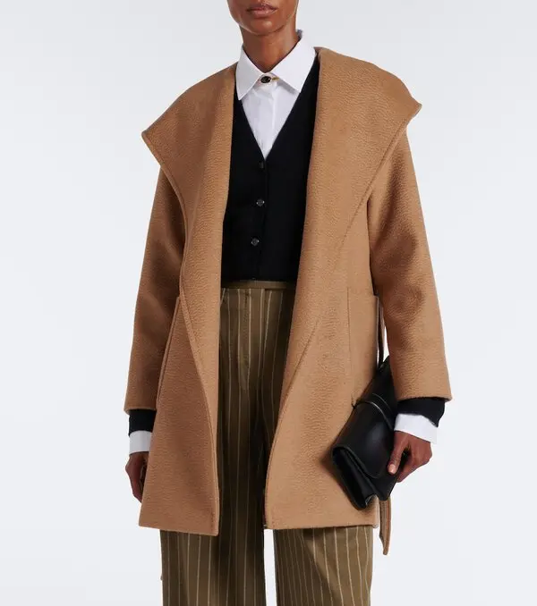 Max Mara Camel Hair Wrap Coat