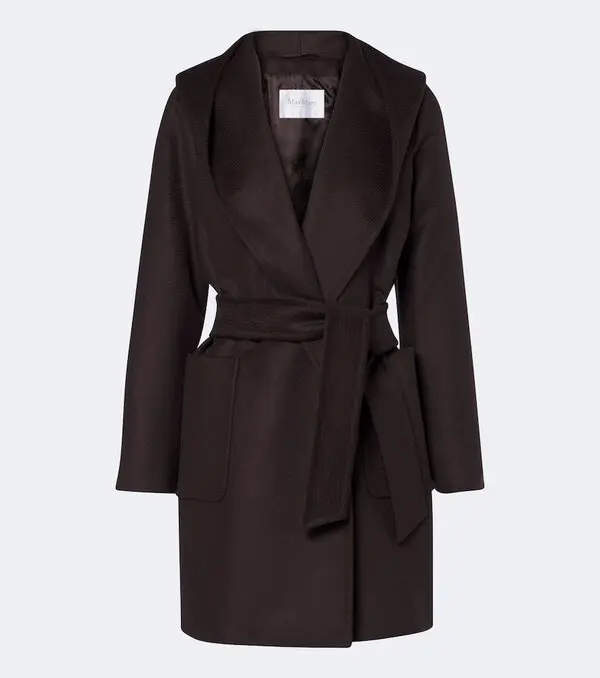 Max Mara Camel Hair Wrap Coat - Brown
