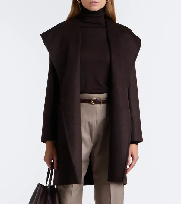 Max Mara Camel Hair Wrap Coat - Brown