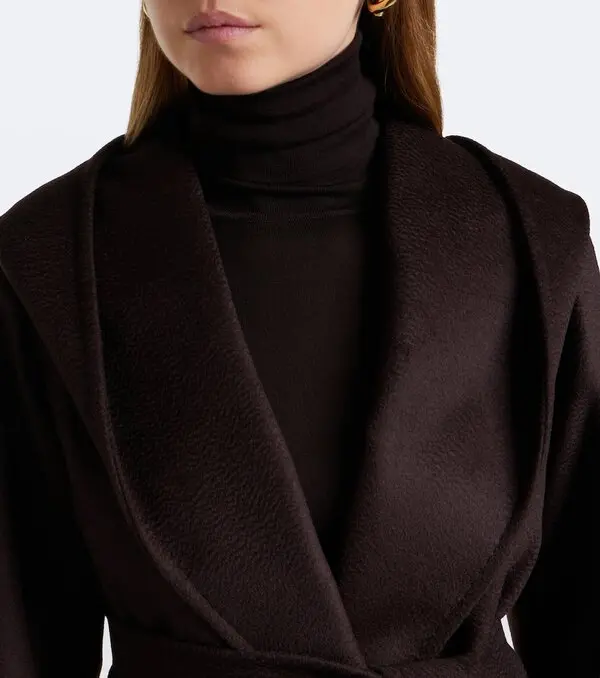 Max Mara Camel Hair Wrap Coat - Brown