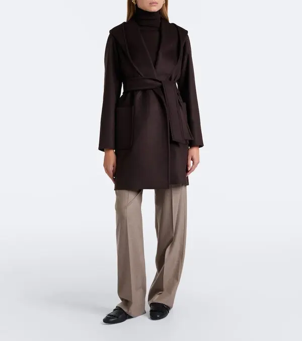 Max Mara Camel Hair Wrap Coat - Brown