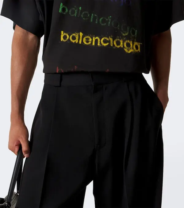 Balenciaga Wool Barrel-leg Pants