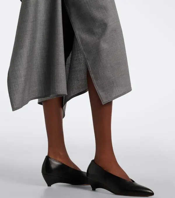 Victoria Beckham Asymmetric Wool Midi Skirt - Grey