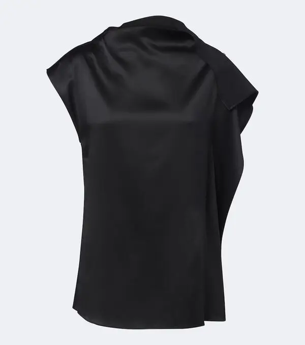 Sportmax Ruffled Silk Satin Top