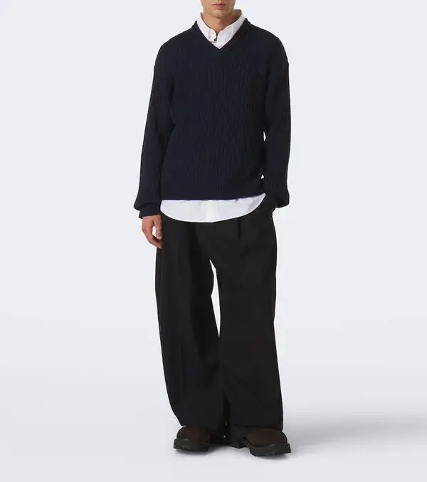 Balenciaga Layered Ribbed-knit Cotton Sweater