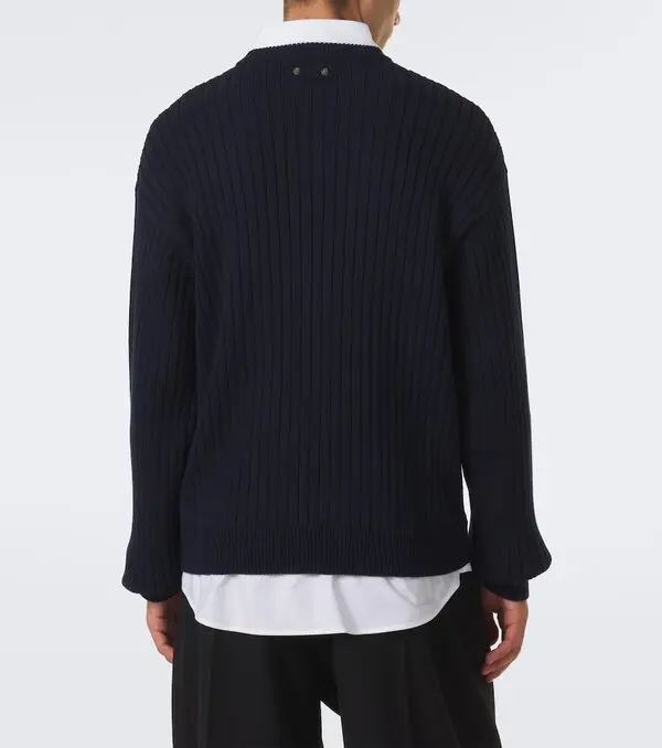 Balenciaga Layered Ribbed-knit Cotton Sweater