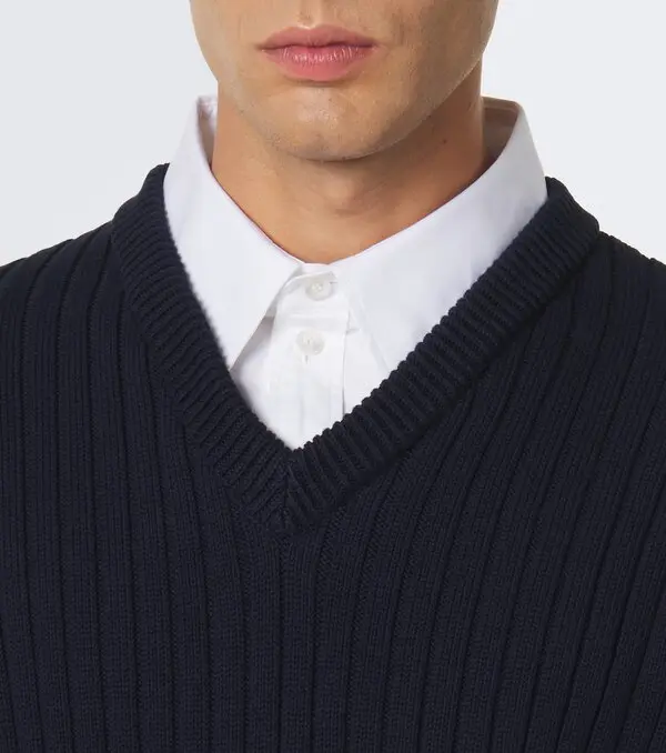 Balenciaga Layered Ribbed-knit Cotton Sweater