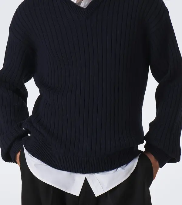 Balenciaga Layered Ribbed-knit Cotton Sweater