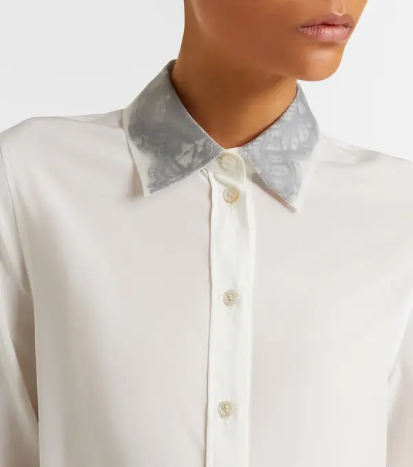 Alexander McQueen Lace-trimmed Silk Shirt