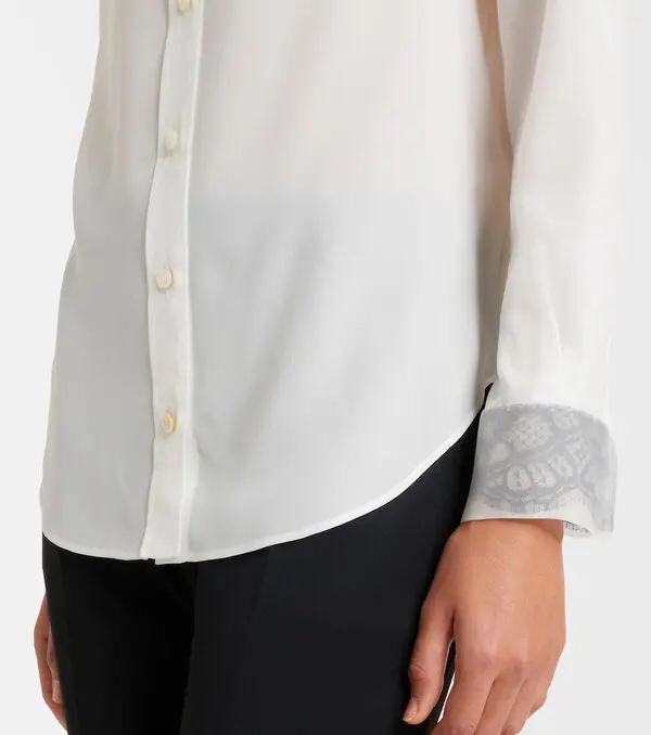 Alexander McQueen Lace-trimmed Silk Shirt
