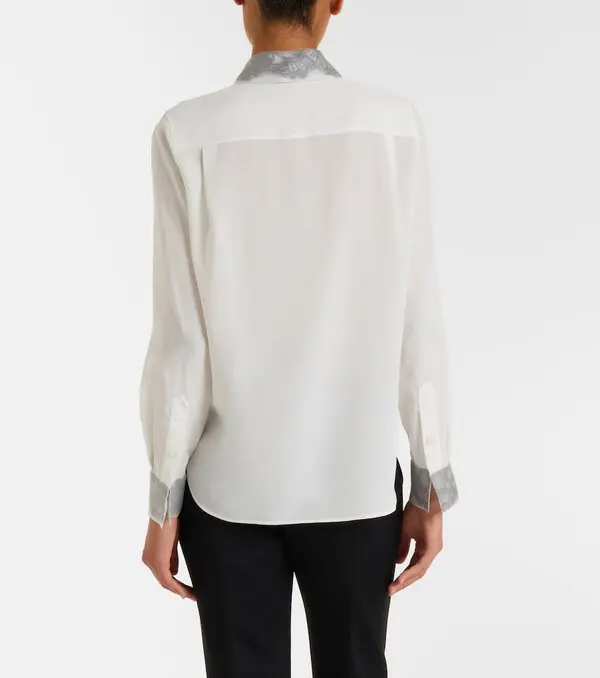 Alexander McQueen Lace-trimmed Silk Shirt