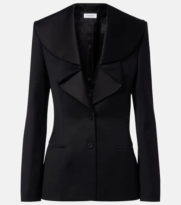 Alexander McQueen Satin-trimmed Wool Blazer