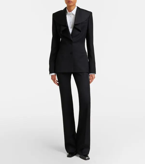 Alexander McQueen Satin-trimmed Wool Blazer