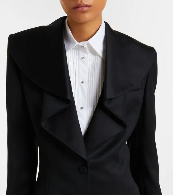 Alexander McQueen Satin-trimmed Wool Blazer