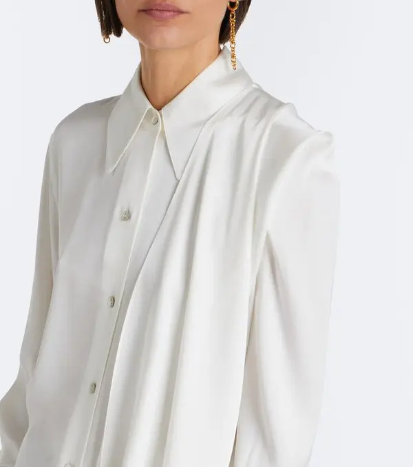 Vince Draped Silk-blend Satin Blouse