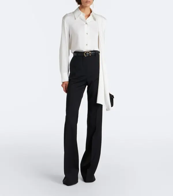 Vince Draped Silk-blend Satin Blouse