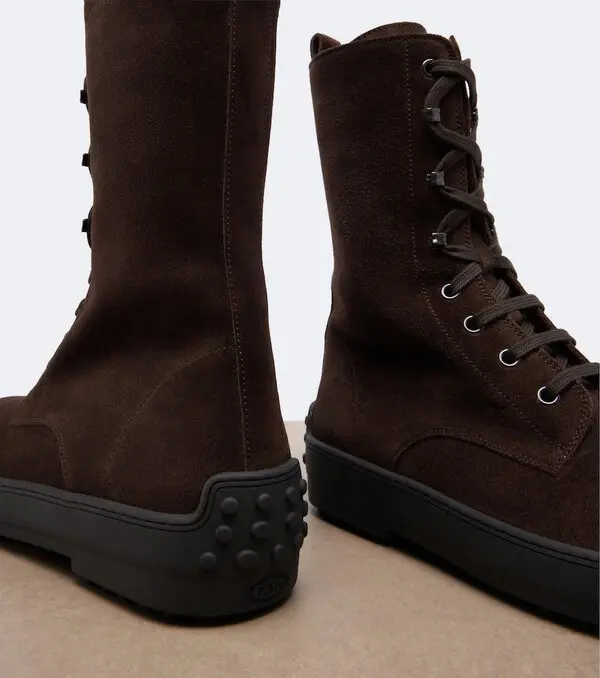 TOD'S Gommino Suede Mid-calf Boots