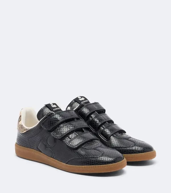 Isabel Marant Étoile Beth Snake-effect Leather Sneakers - Black