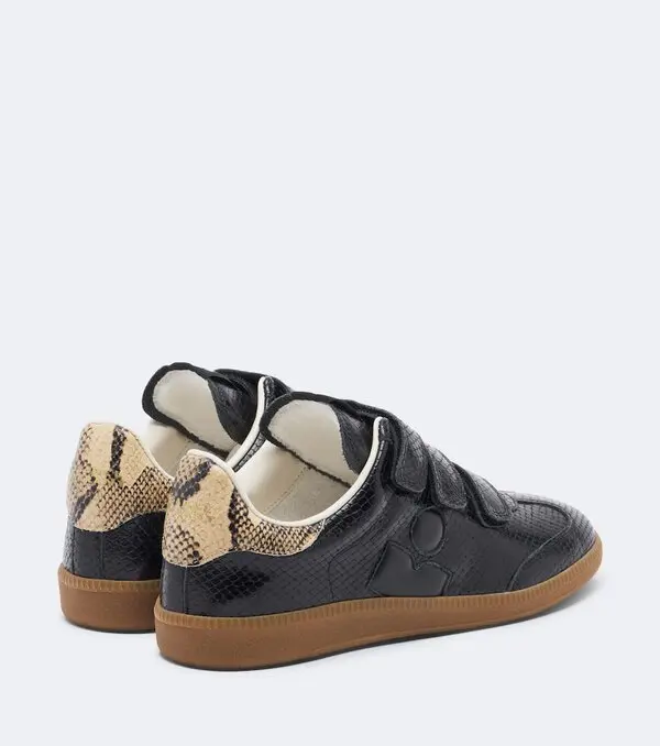 Isabel Marant Étoile Beth Snake-effect Leather Sneakers - Black