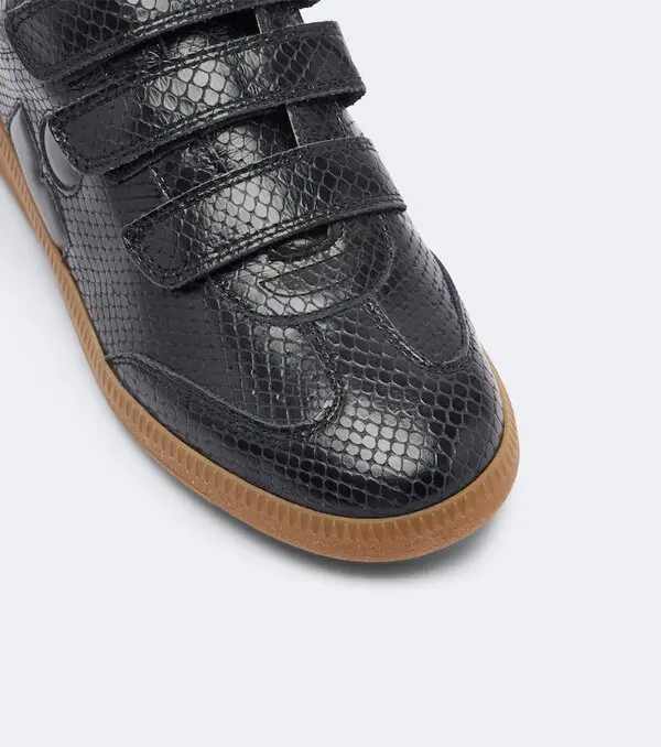 Isabel Marant Étoile Beth Snake-effect Leather Sneakers - Black