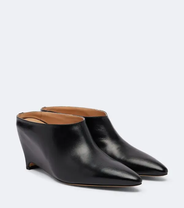 MAISON MARGIELA Leather Wedge Mules
