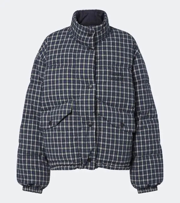 Miu Miu Reversible Checked Cotton Flannel Down Jacket