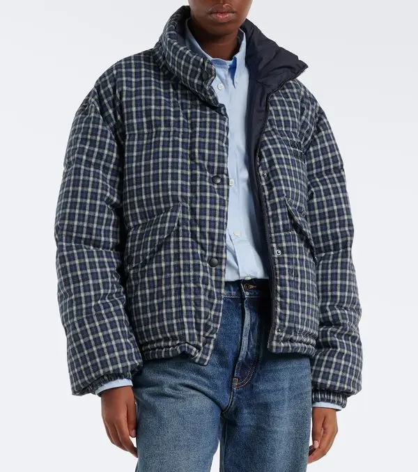 Miu Miu Reversible Checked Cotton Flannel Down Jacket