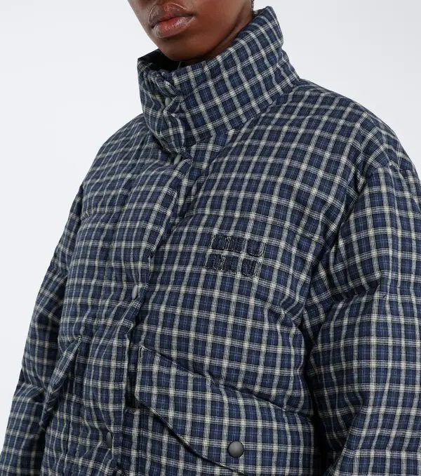 Miu Miu Reversible Checked Cotton Flannel Down Jacket
