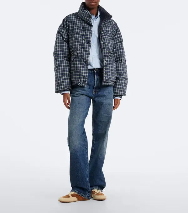 Miu Miu Reversible Checked Cotton Flannel Down Jacket