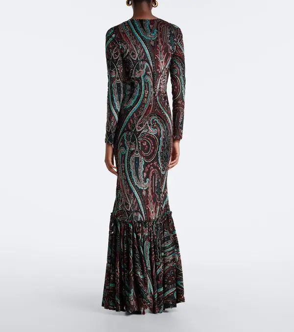 Etro Paisley Embroidered Gown