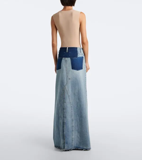 MAISON MARGIELA Paneled Denim Maxi Skirt