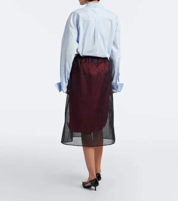 Prada Cotton Organdy Midi Skirt