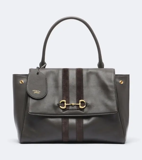 Gucci Paparazzo Leather Medium Top-handle Bag - Brown