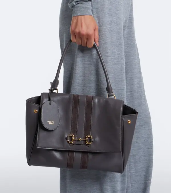 Gucci Paparazzo Leather Medium Top-handle Bag - Brown