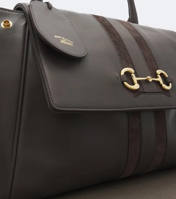 Gucci Paparazzo Leather Medium Top-handle Bag - Brown