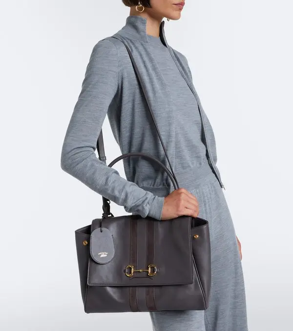 Gucci Paparazzo Leather Medium Top-handle Bag - Brown