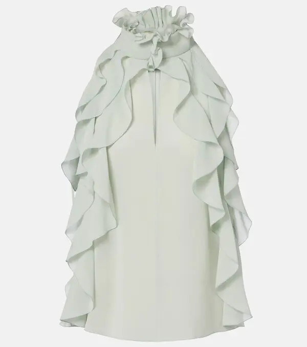 Alexander McQueen Ruffled Silk Chiffon Top