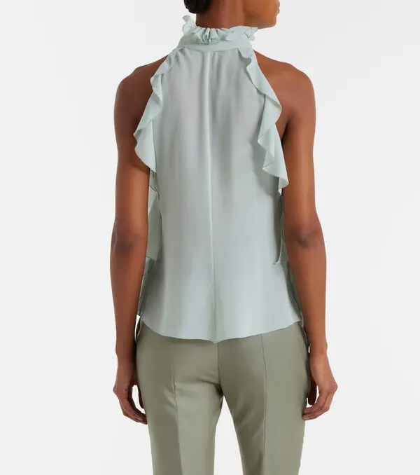 Alexander McQueen Ruffled Silk Chiffon Top
