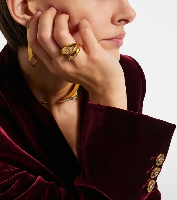 Versace Crystal-embellished Ring