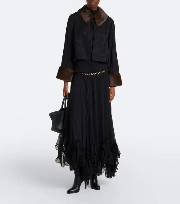 Rixo Luanne Jacquard Cropped Jacket