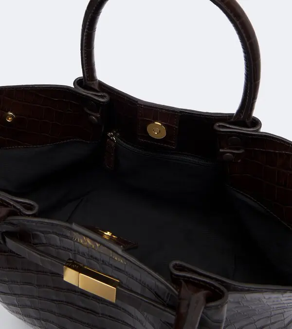 DEMELLIER Croc-effect Leather Top-handle Bag