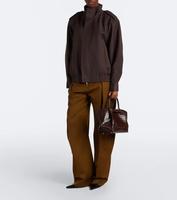 DEMELLIER Croc-effect Leather Top-handle Bag