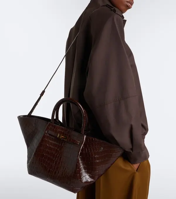 DEMELLIER Croc-effect Leather Top-handle Bag