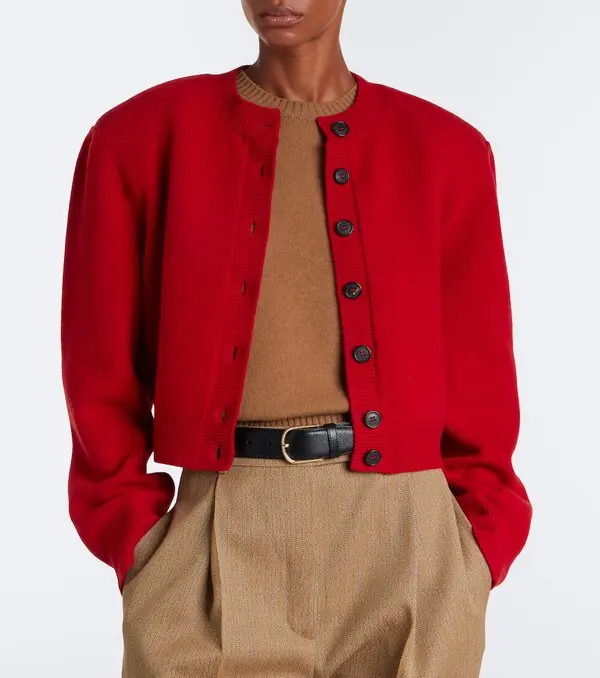 RÓHE Cropped Wool Cardigan