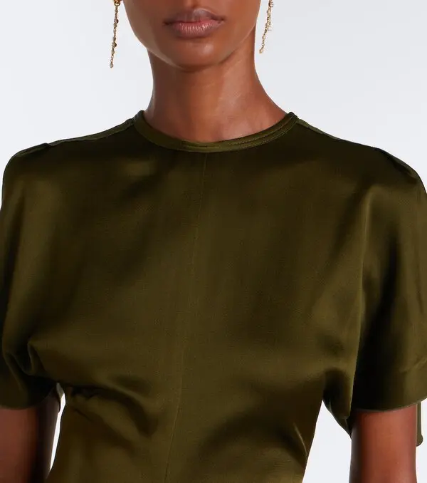 Victoria Beckham Isabella Ruched Satin Gown