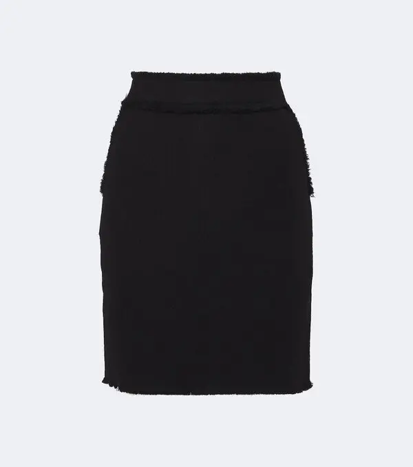 Max Mara Virgin Wool Jersey Miniskirt - Black