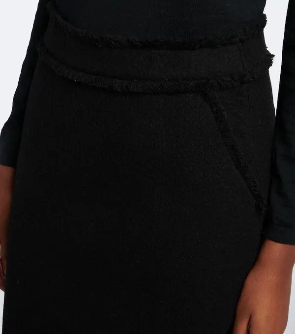 Max Mara Virgin Wool Jersey Miniskirt - Black